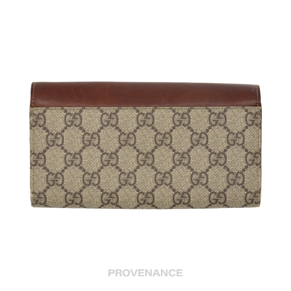 Gucci Snap Long Wallet - Gg Supreme Brown - Gem